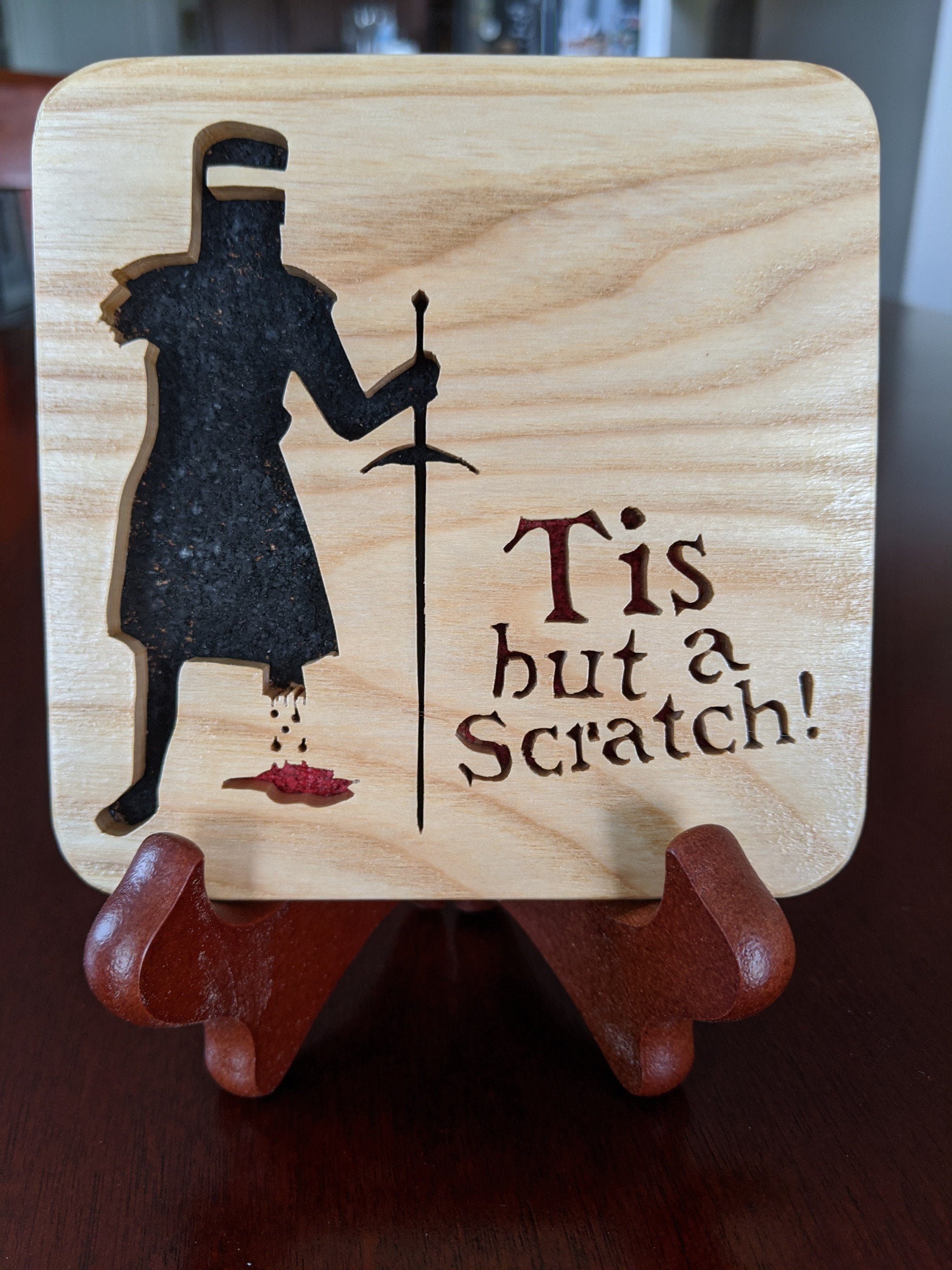 Monty Python & The Holy Grail Black Knight Hand Cut Wood Deskoration ...
