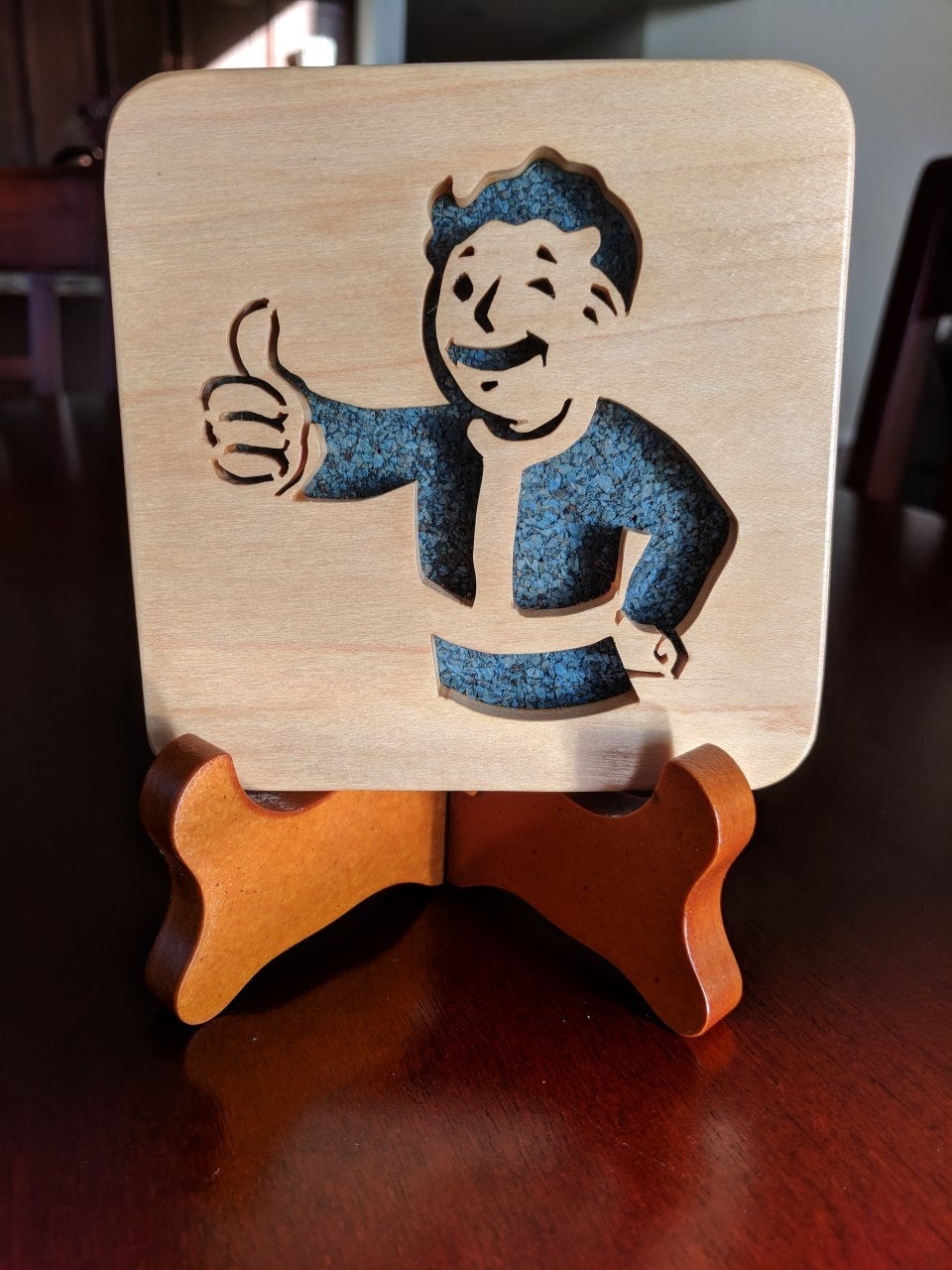 Fallout Vault Boy Hand Cut Wooden Deskoration | Century Artisans